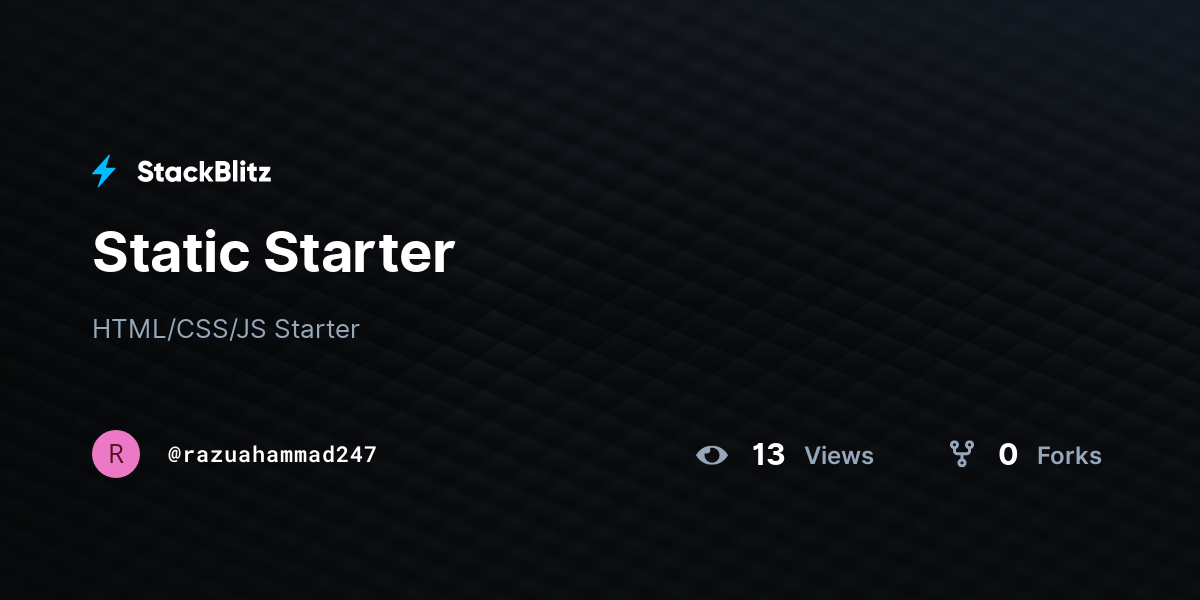 Static Starter - StackBlitz