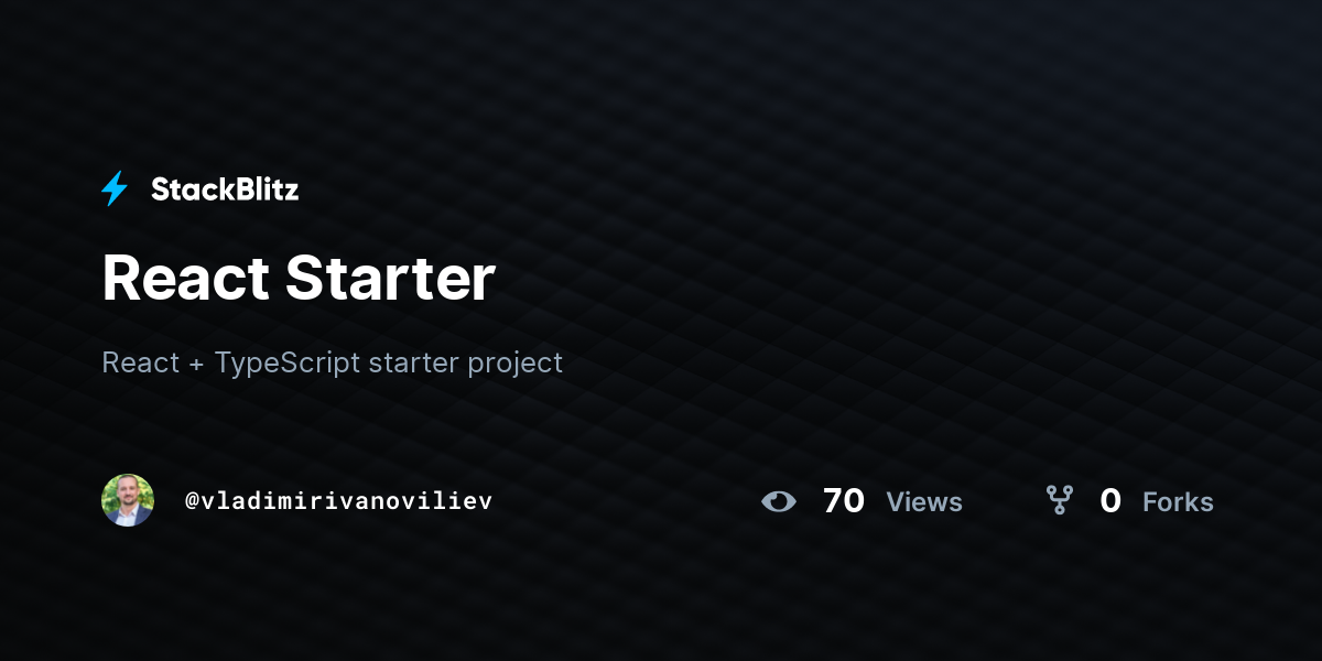 React Starter - StackBlitz