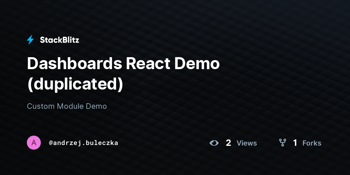 Dashboards React Demo (duplicated) - StackBlitz