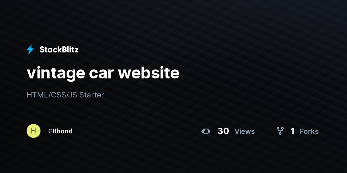 vintage car website - StackBlitz