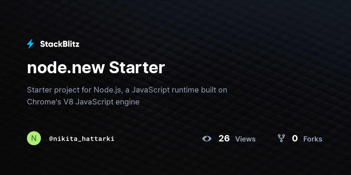 node.new Starter - StackBlitz