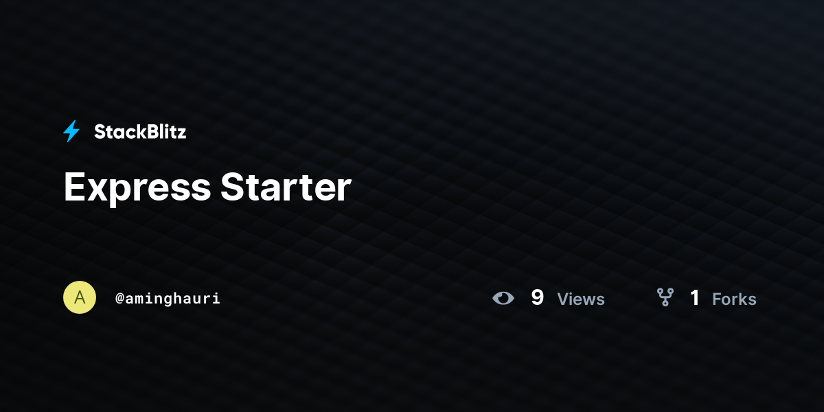 Express Starter - StackBlitz