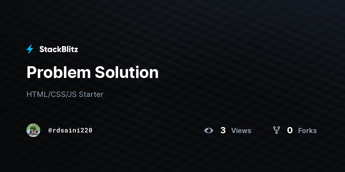 Problem Solution Stackblitz