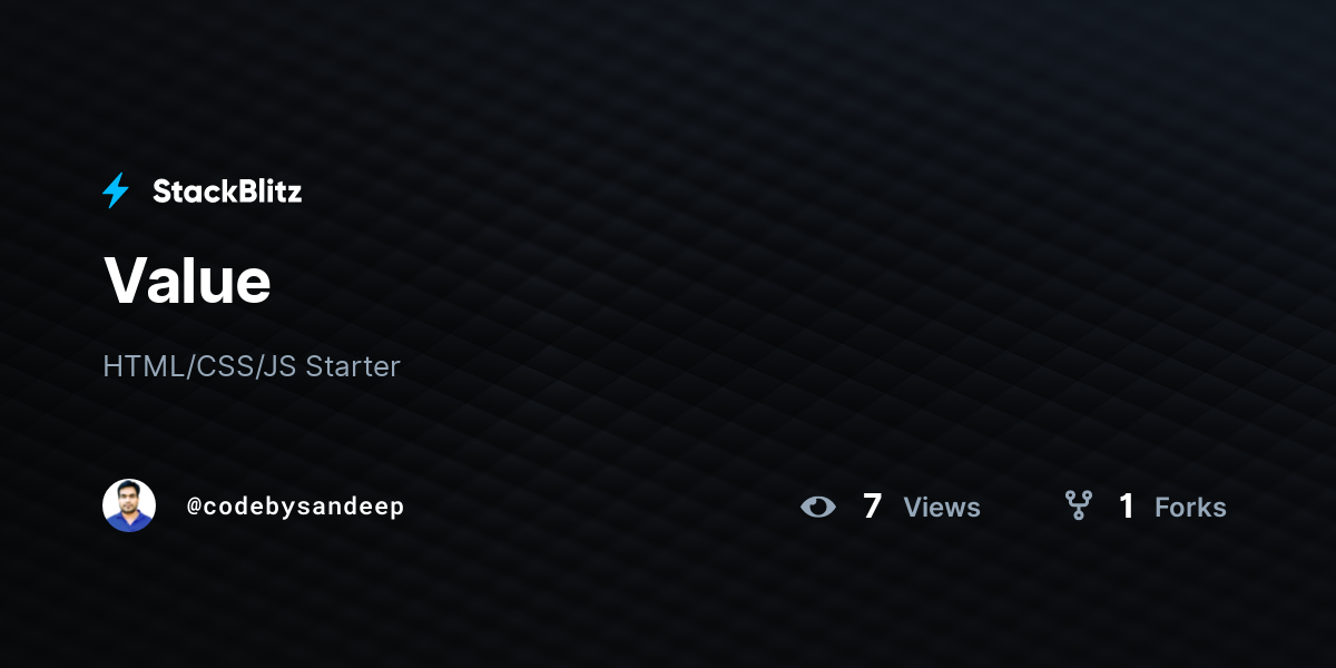 Value - StackBlitz