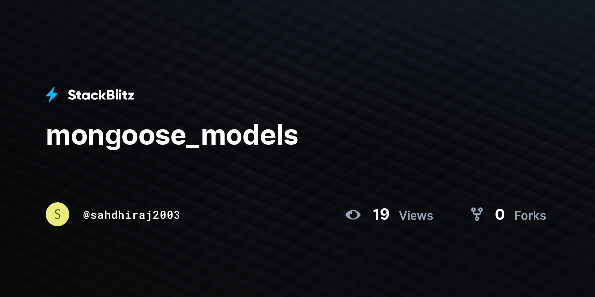 mongoose_models - StackBlitz