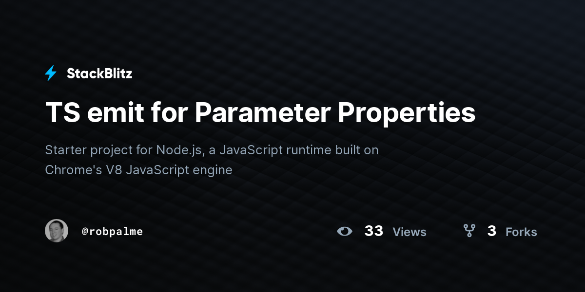TS emit for Parameter Properties - StackBlitz