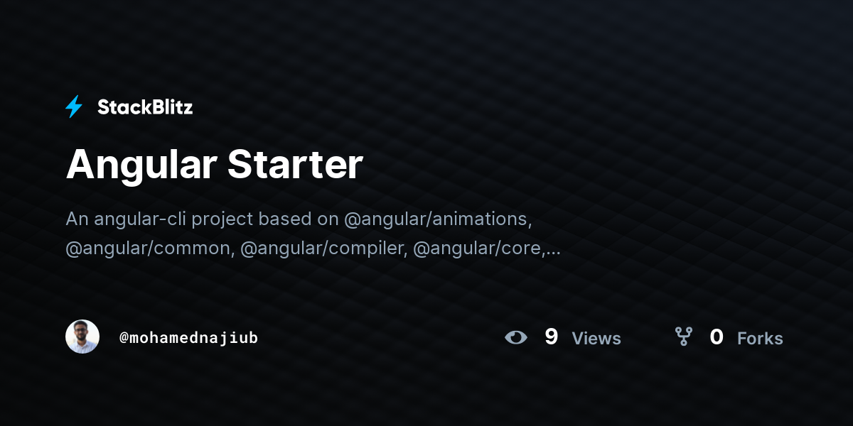 Angular Starter - StackBlitz