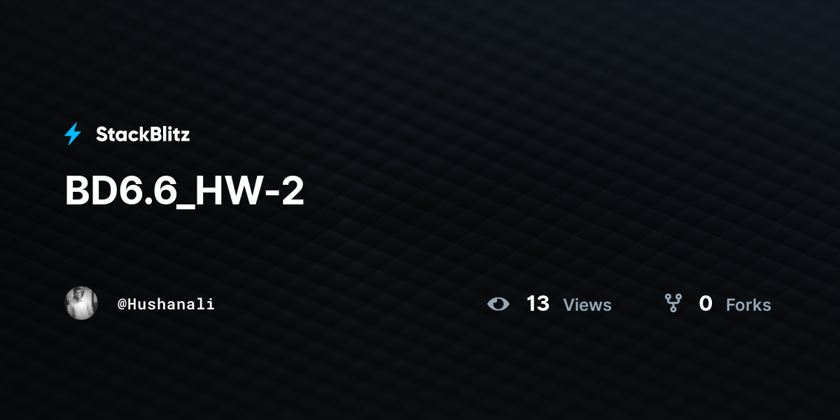 Bd6 6 Hw 2 Stackblitz