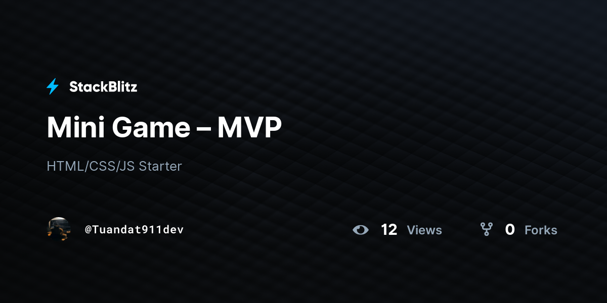 Mini Game – MVP - StackBlitz