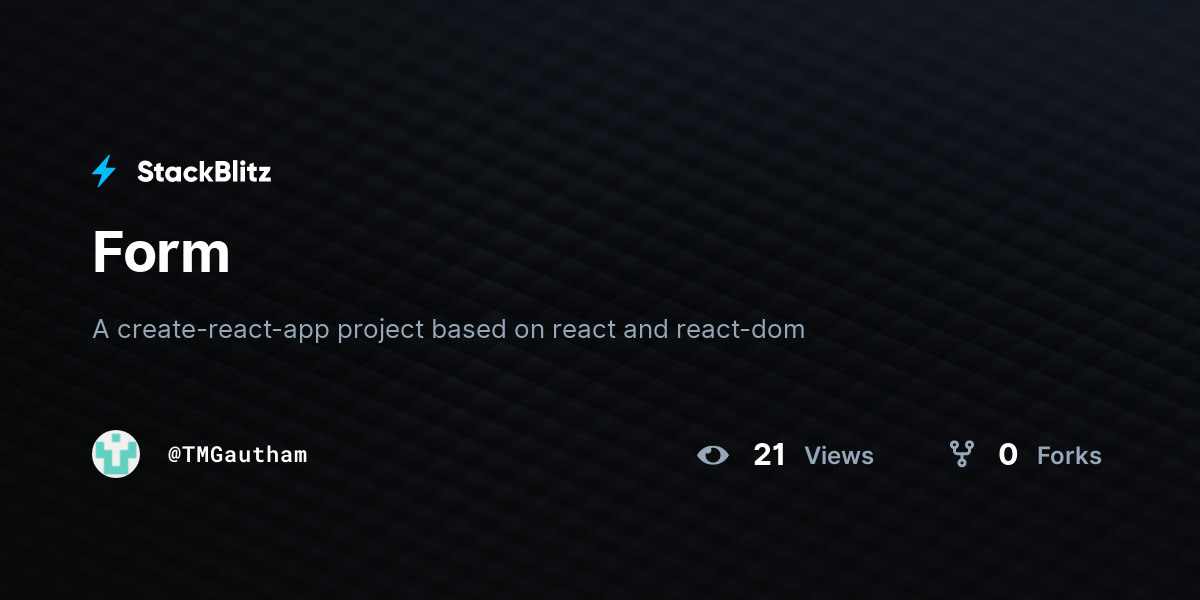 Form - StackBlitz