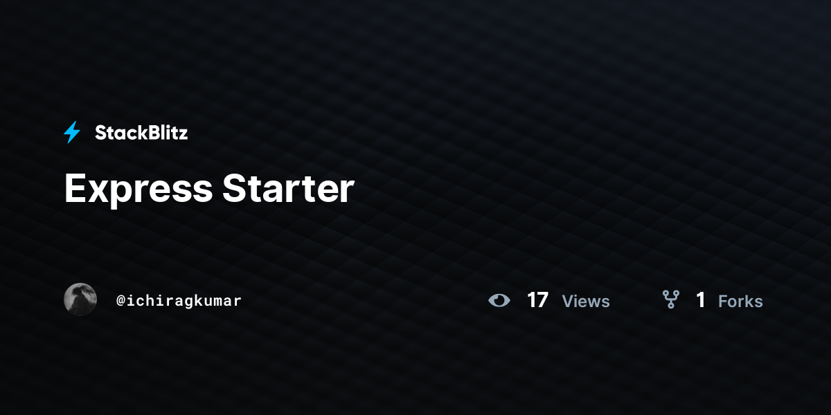 Express Starter - StackBlitz