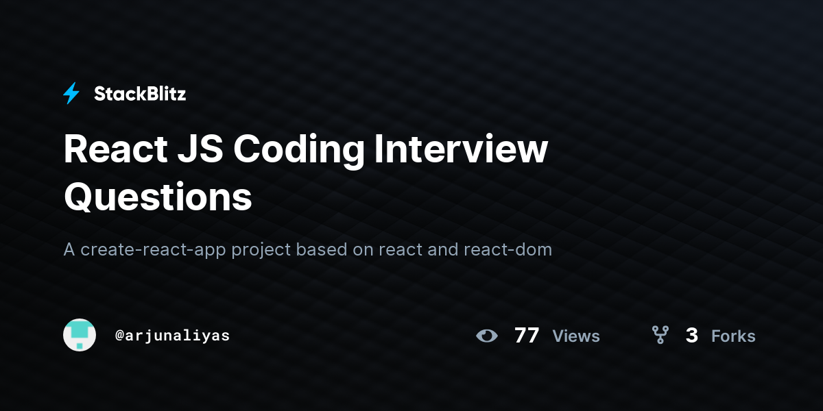 React JS Coding Interview Questions - StackBlitz