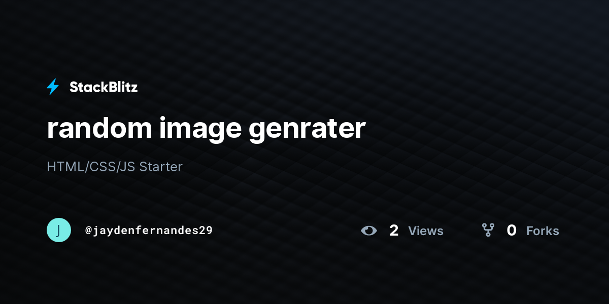 random image genrater - StackBlitz