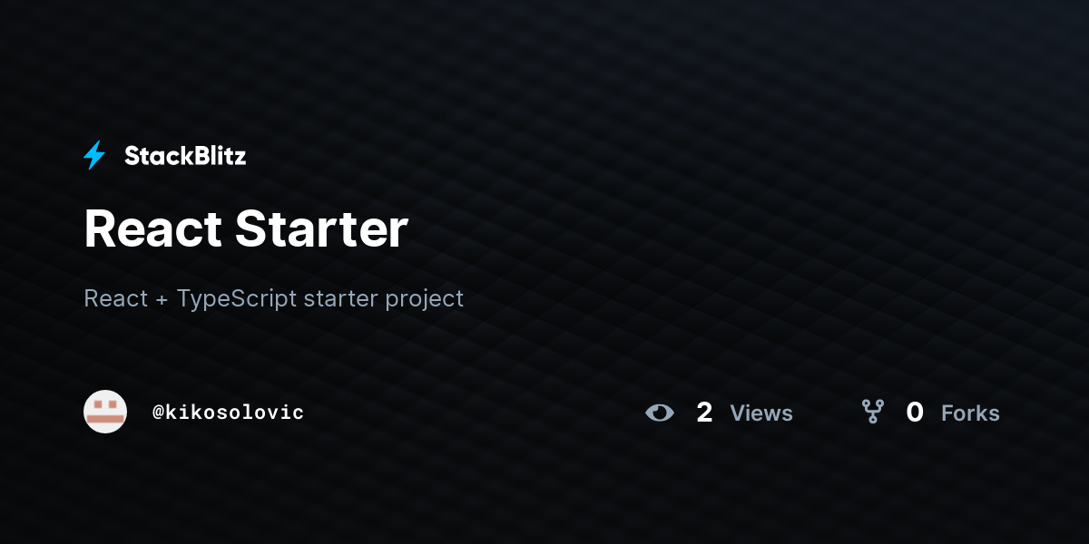 React Starter - StackBlitz