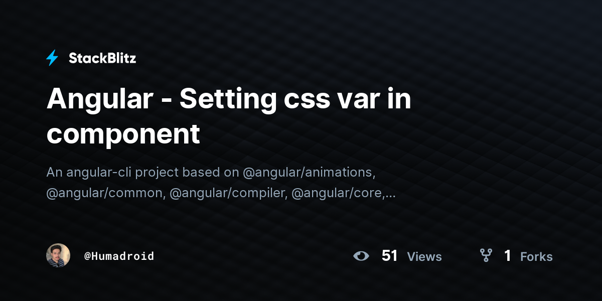 Angular - Setting css var in component - StackBlitz