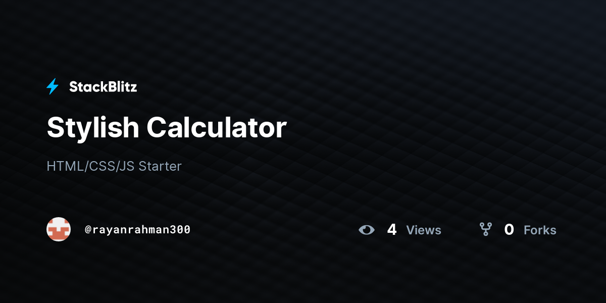 Stylish Calculator - StackBlitz