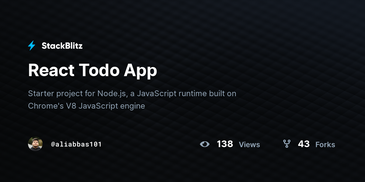 React Todo App - StackBlitz