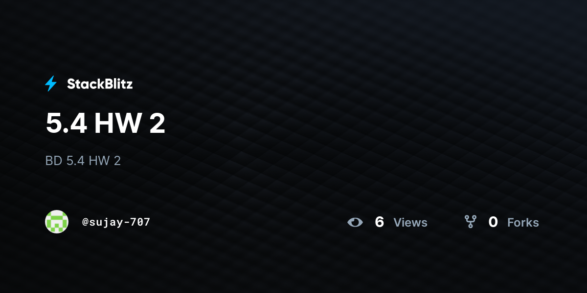 5.4 HW 2 - StackBlitz