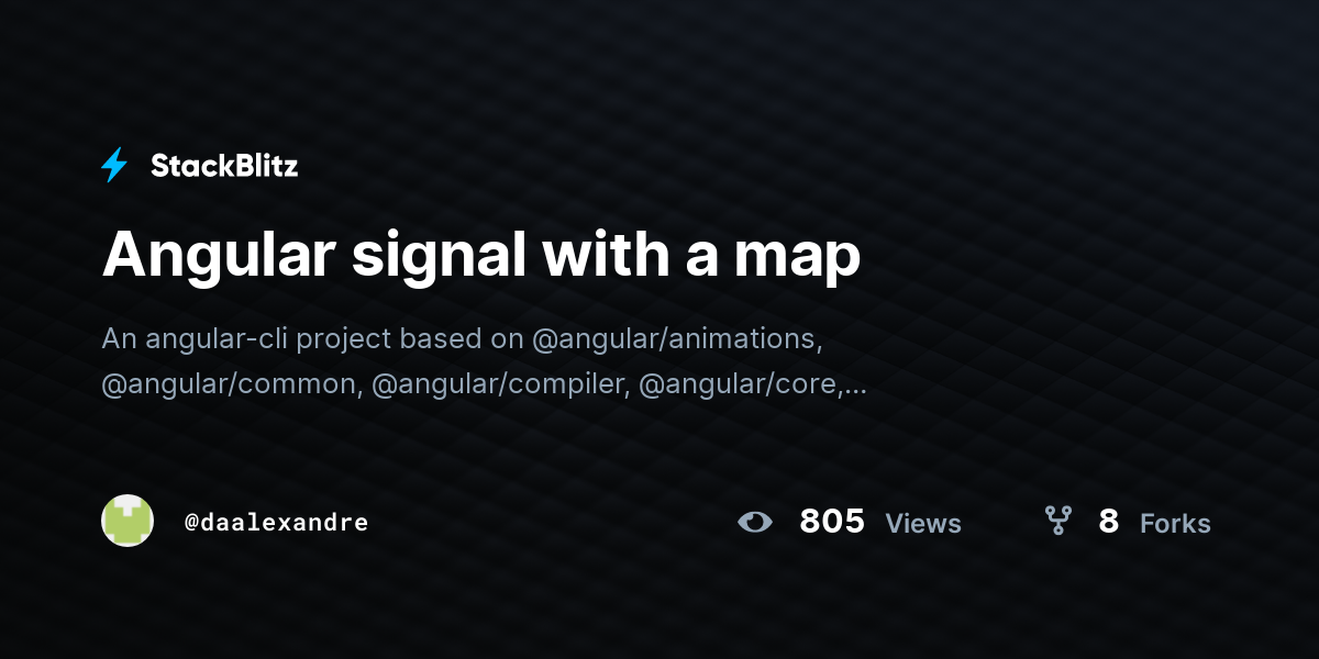 Angular signal with a map - StackBlitz