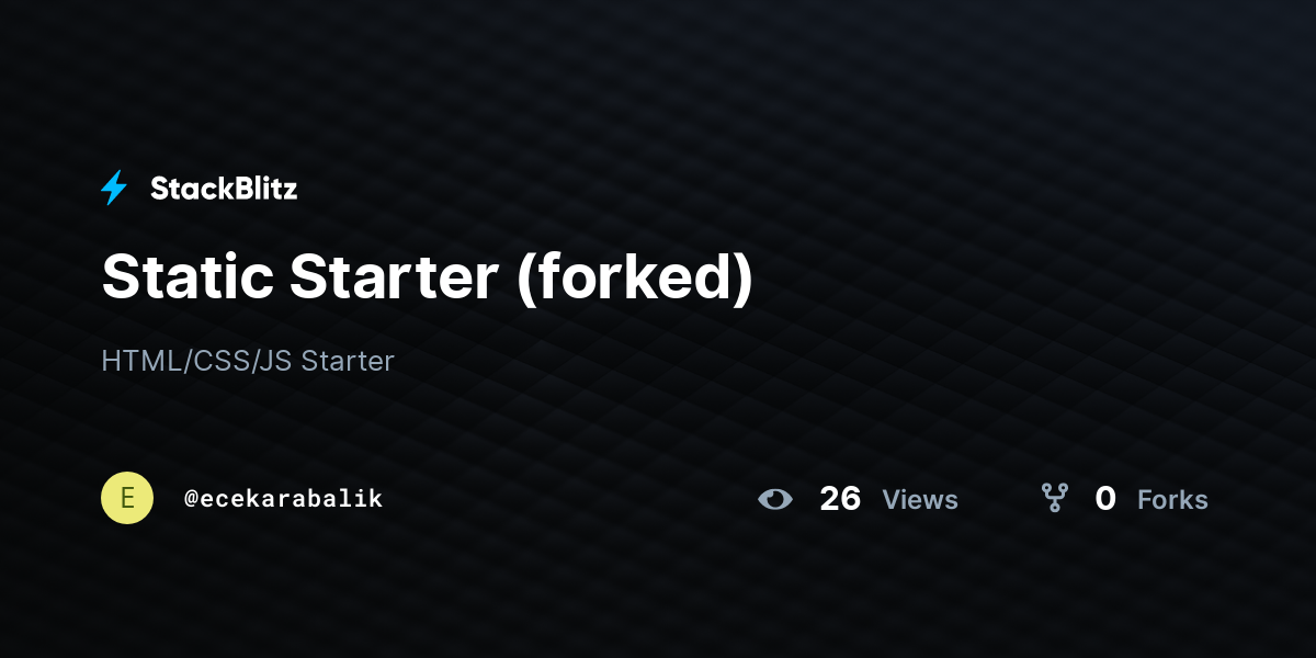 Static Starter Forked Stackblitz