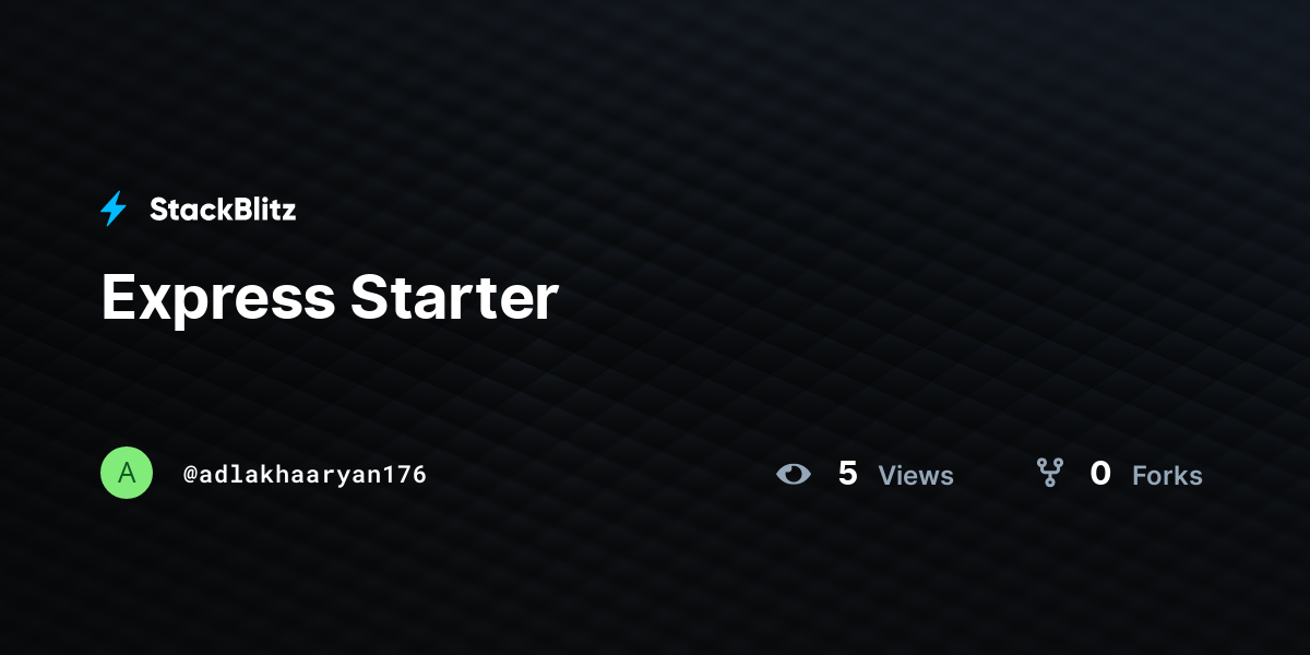 Express Starter - StackBlitz