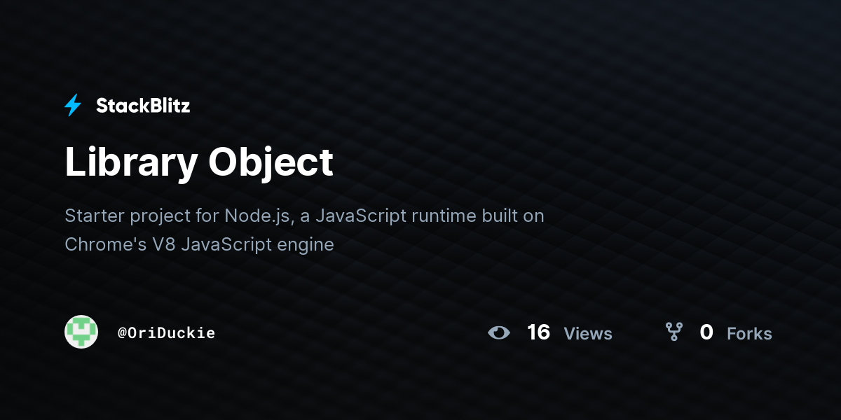 Library Object - StackBlitz