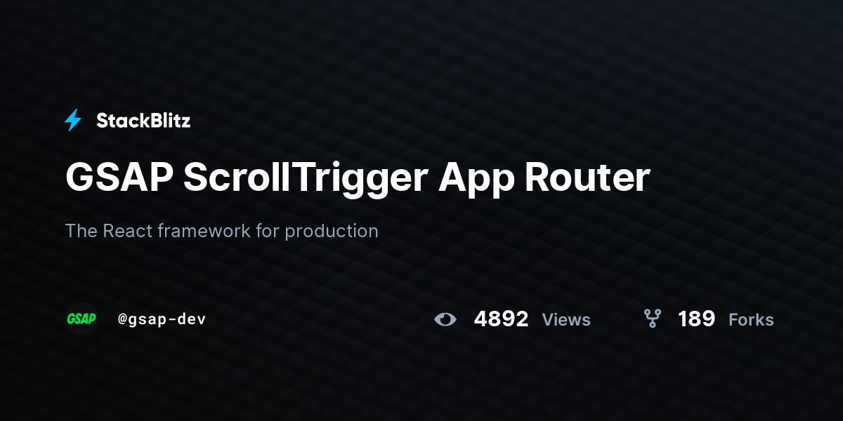 GSAP ScrollTrigger App Router - StackBlitz