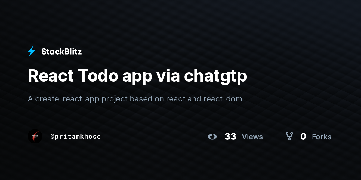 React Todo app via chatgtp - StackBlitz