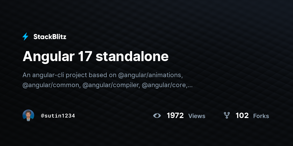 Angular 17 standalone - StackBlitz