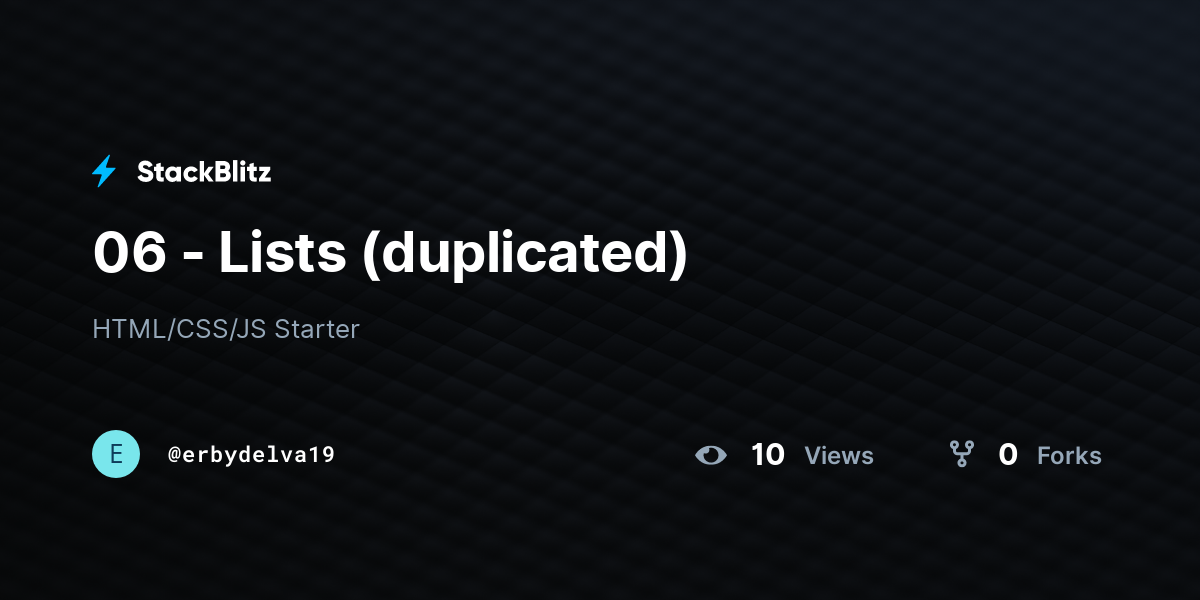 06 - Lists (duplicated) - StackBlitz