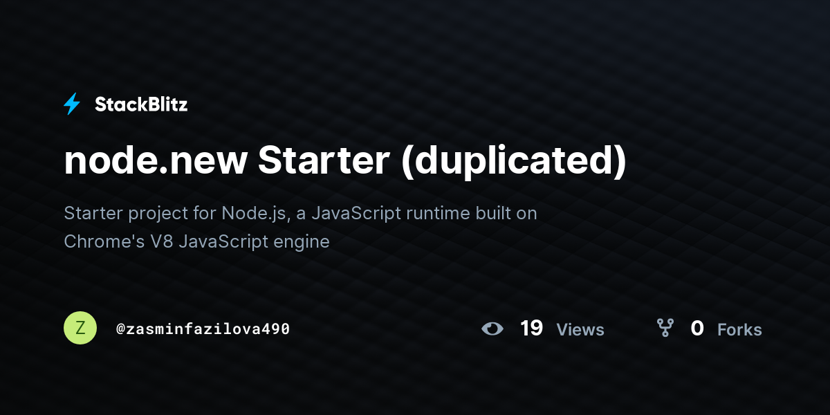 node.new Starter (duplicated) - StackBlitz