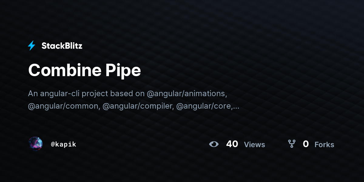 Combine Pipe - StackBlitz