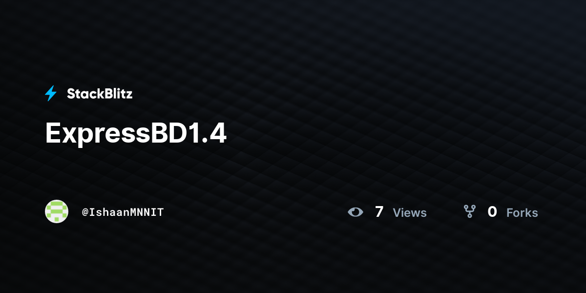 ExpressBD1.4 - StackBlitz