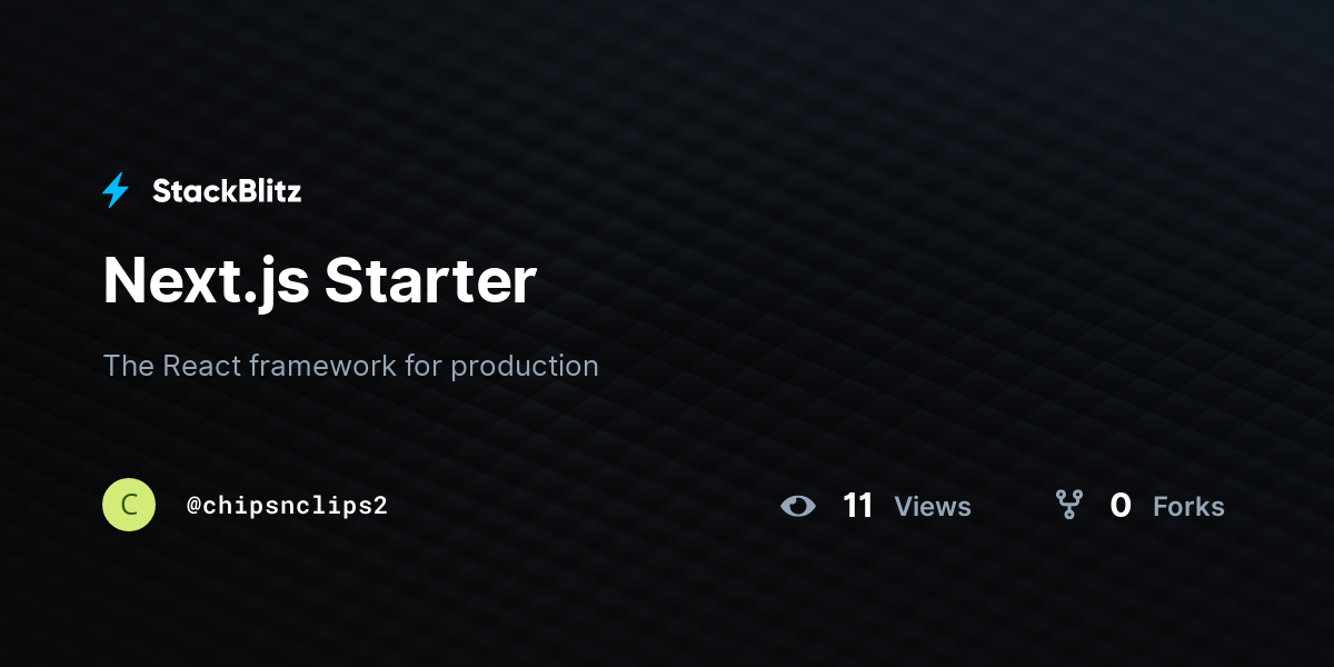 Next.js Starter - StackBlitz