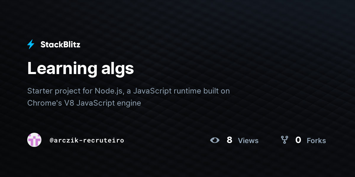 Learning algs - StackBlitz
