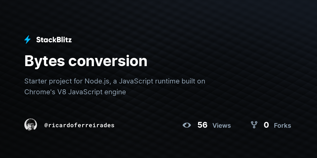 Bytes conversion - StackBlitz