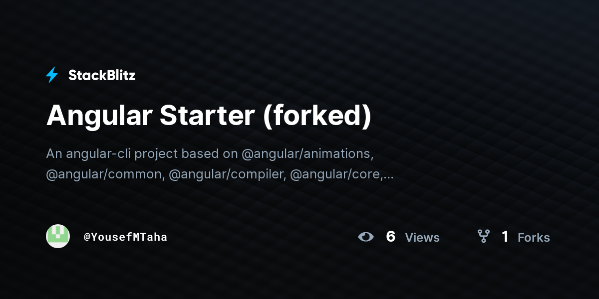 Angular Starter (forked) - StackBlitz