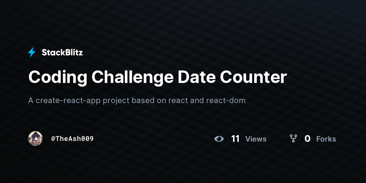 Coding Challenge Date Counter - StackBlitz