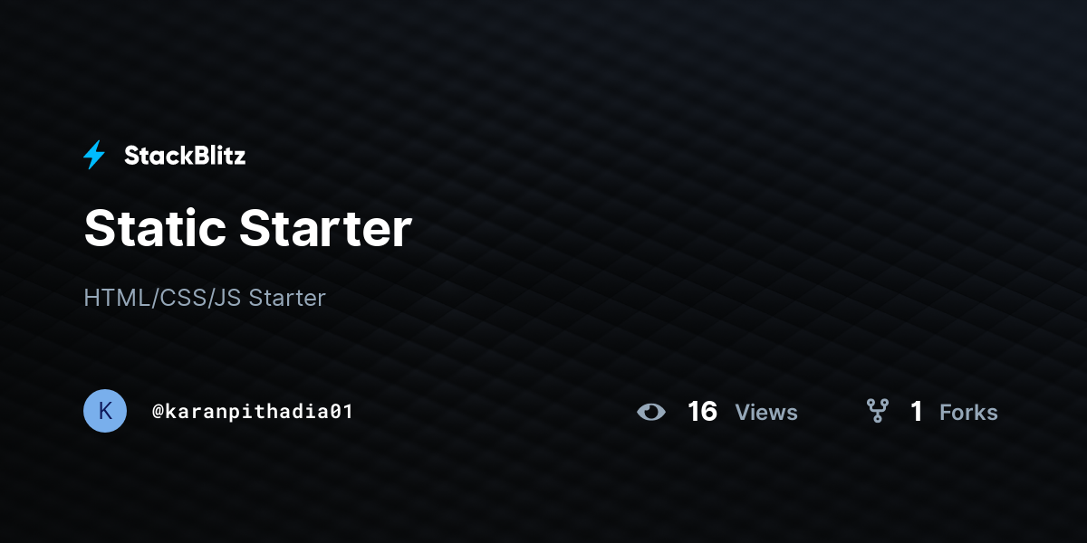 Static Starter - StackBlitz