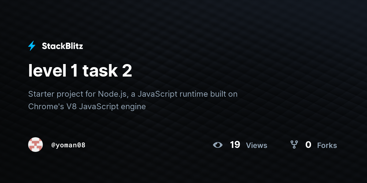 level 1 task 2 - StackBlitz
