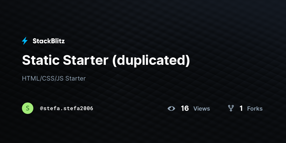 Static Starter (duplicated) - StackBlitz