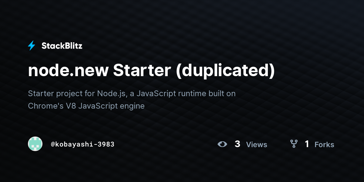 node.new Starter (duplicated) - StackBlitz