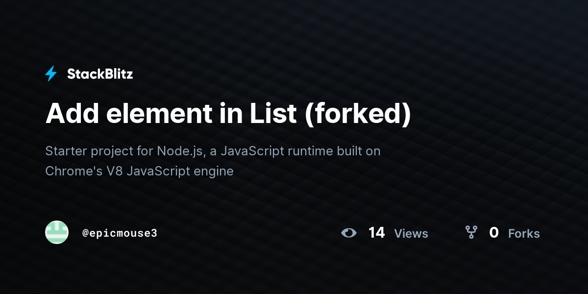 Add element in List (forked) - StackBlitz