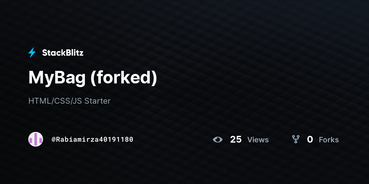 MyBag (forked) - StackBlitz