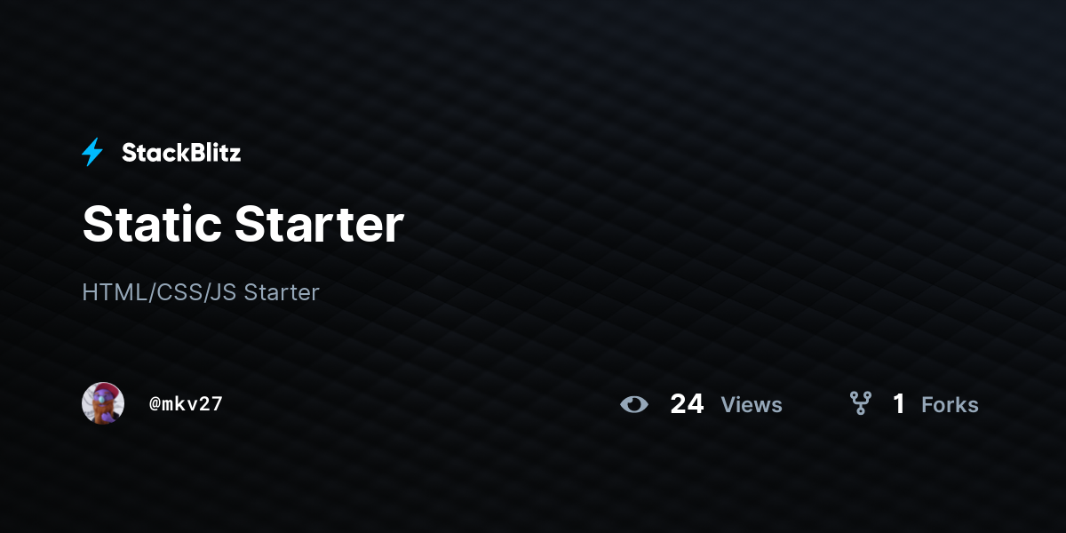 Static Starter - StackBlitz