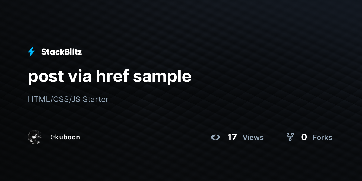 post via href sample - StackBlitz