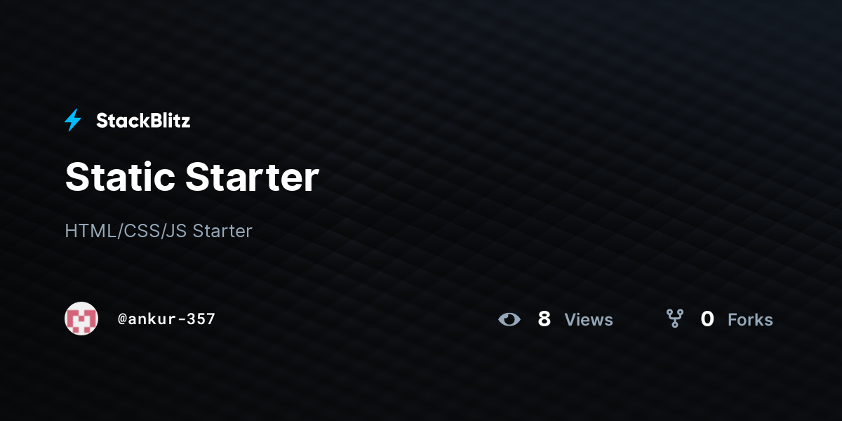 Static Starter - StackBlitz