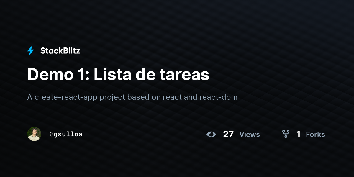 Demo 1: Lista de tareas - StackBlitz