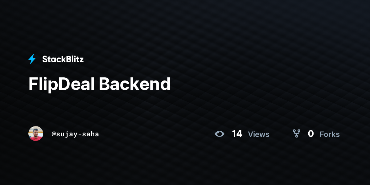 FlipDeal Backend - StackBlitz