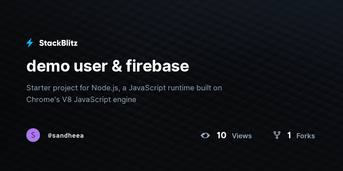demo user & firebase - StackBlitz